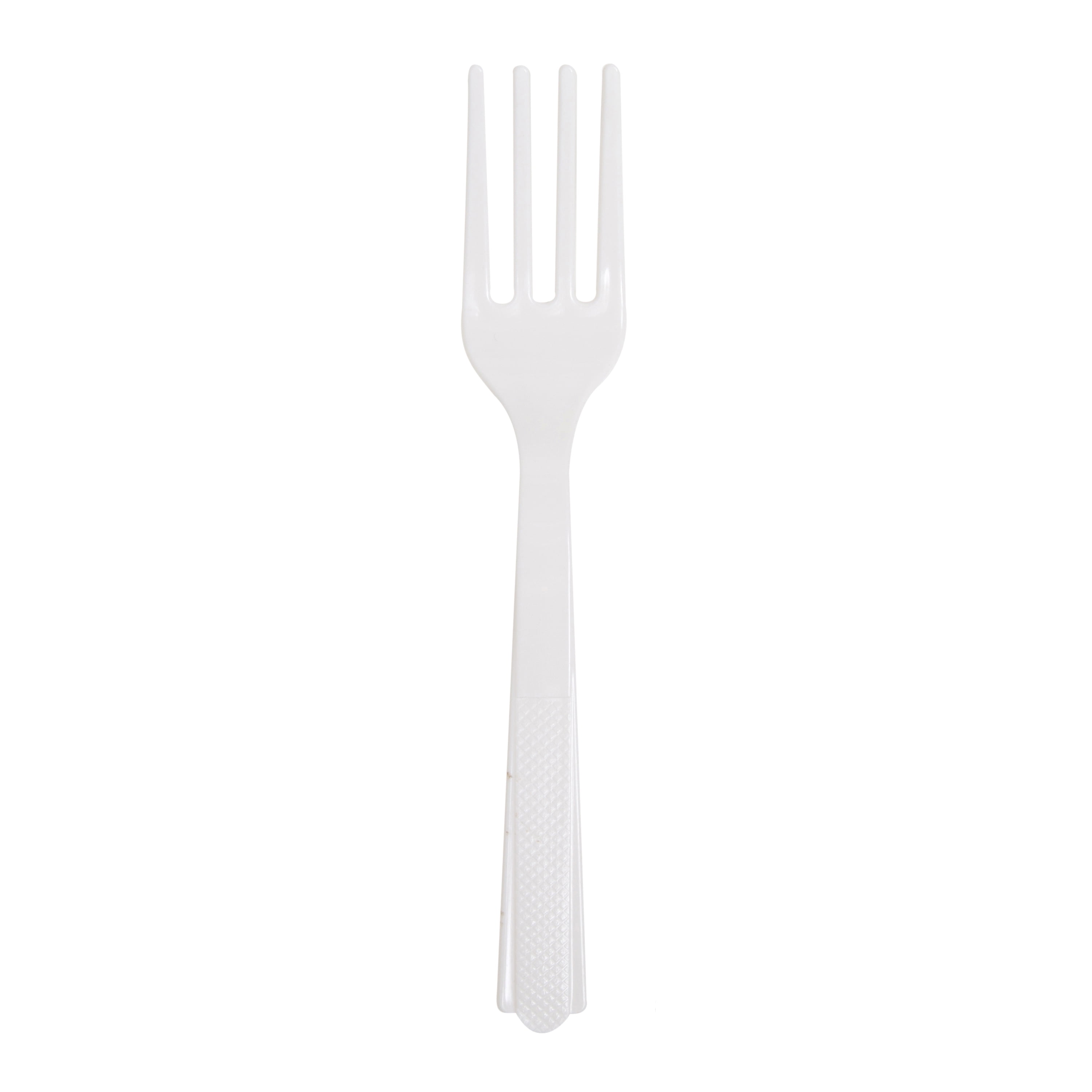 Disposable Plastic Forks, White, 24 Count, by Way To Celebrate ...