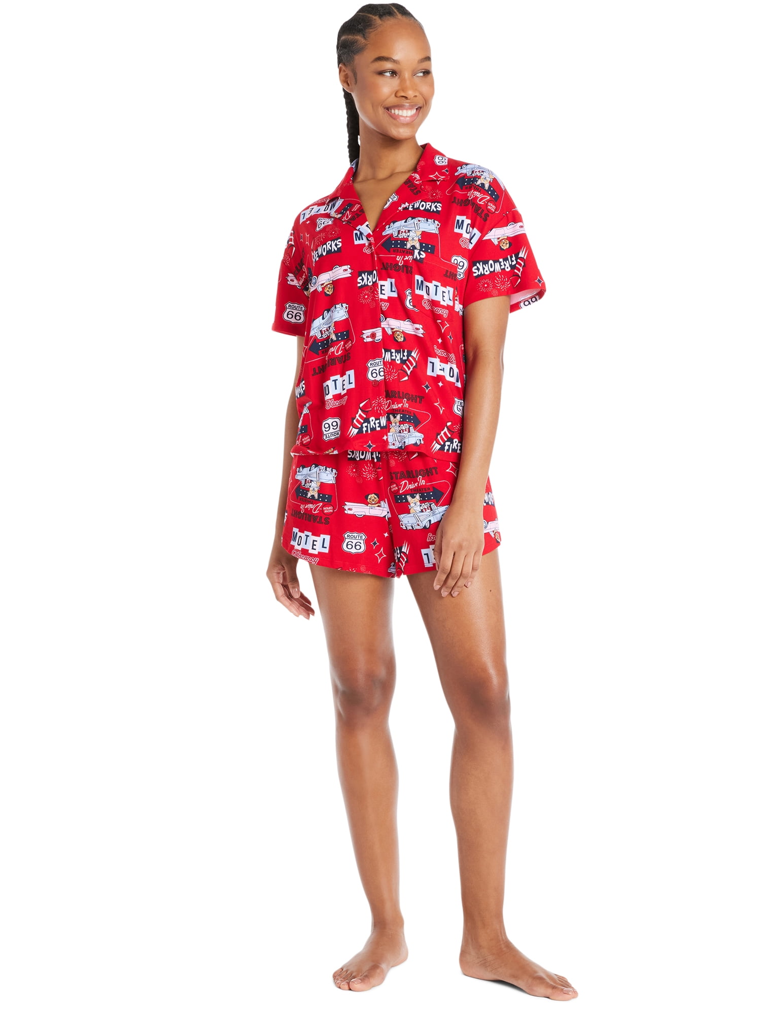 Way To Celebrate Women's 4th of July Shorty Pajama Set, 2-Piece, Sizes ...