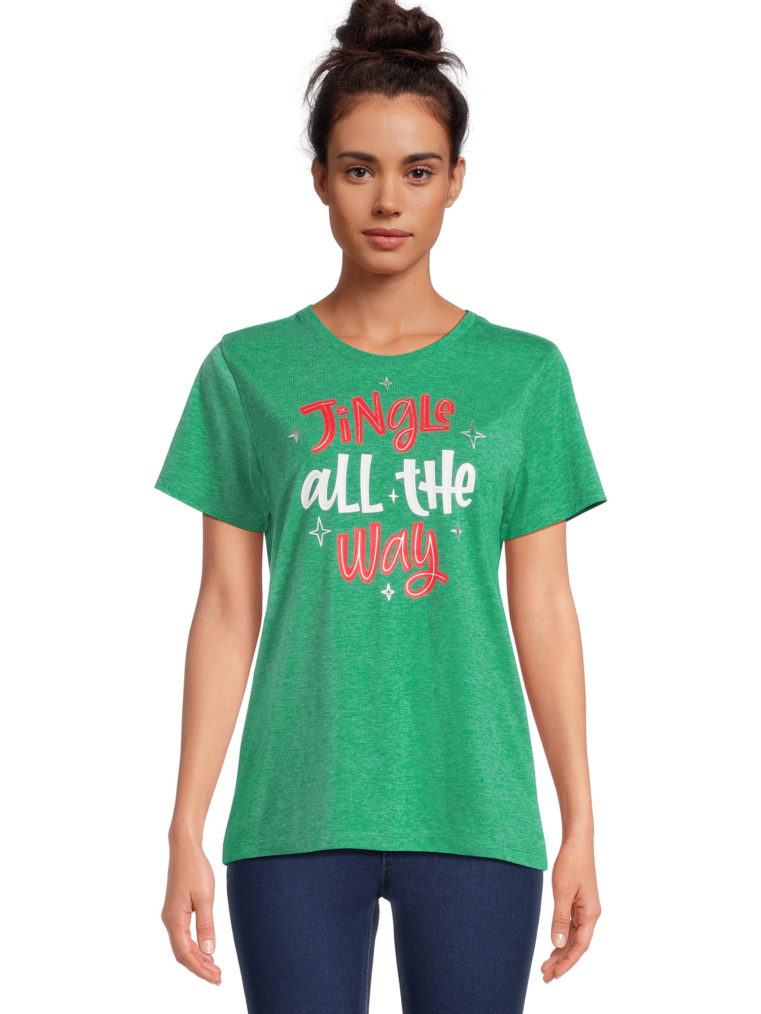 Way to Celebrate Women's Jingle Graphic Tee - Walmart.com