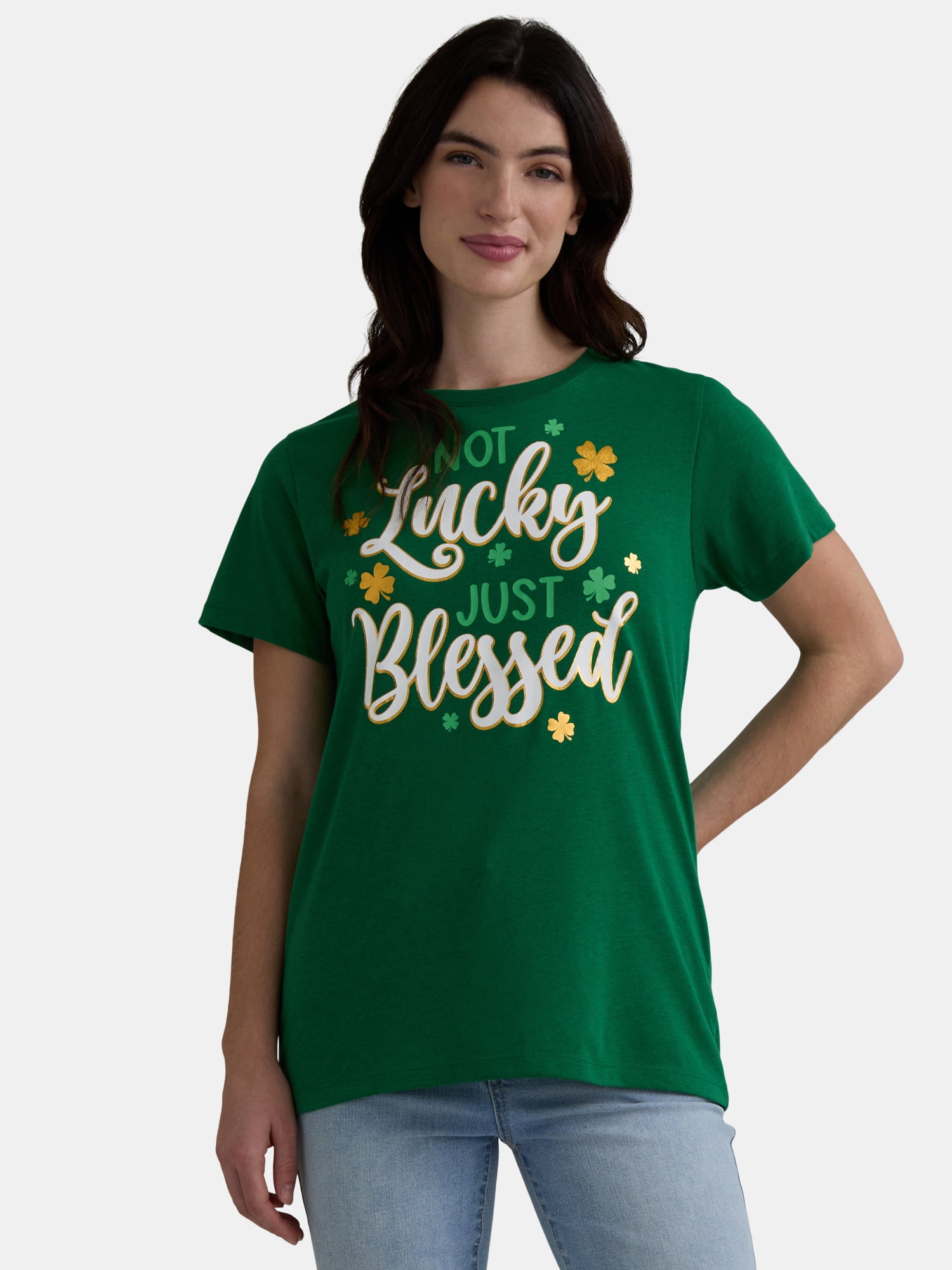 Way to Celebrate Women's St. Patrick's Day Graphic Tee, Sizes S-XXXL ...