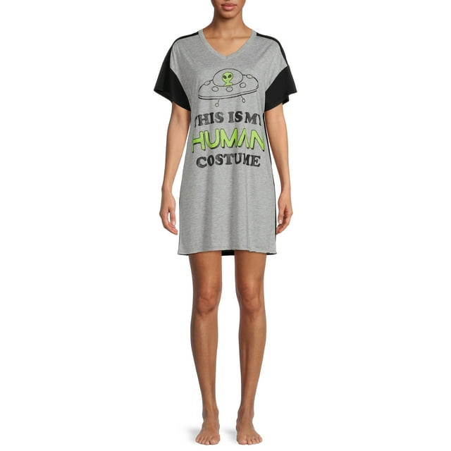 Way To Celebrate Women's Alien Graphic Halloween Sleepshirt ...