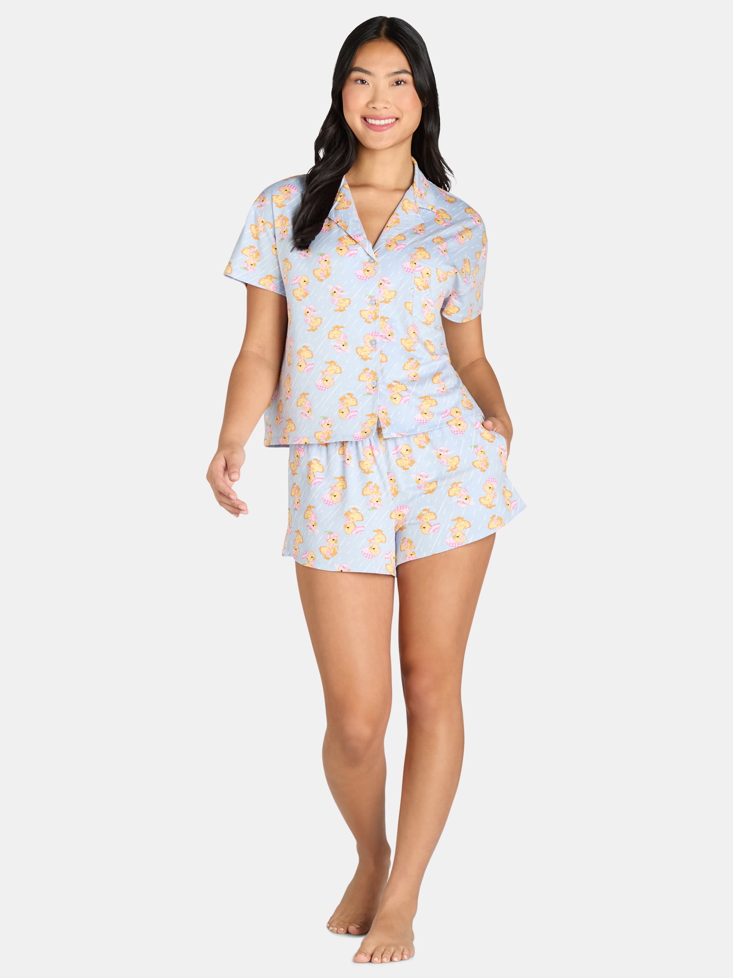 Women’s Easter Print Shorty Notch Collar Pajama Set from Way to ...