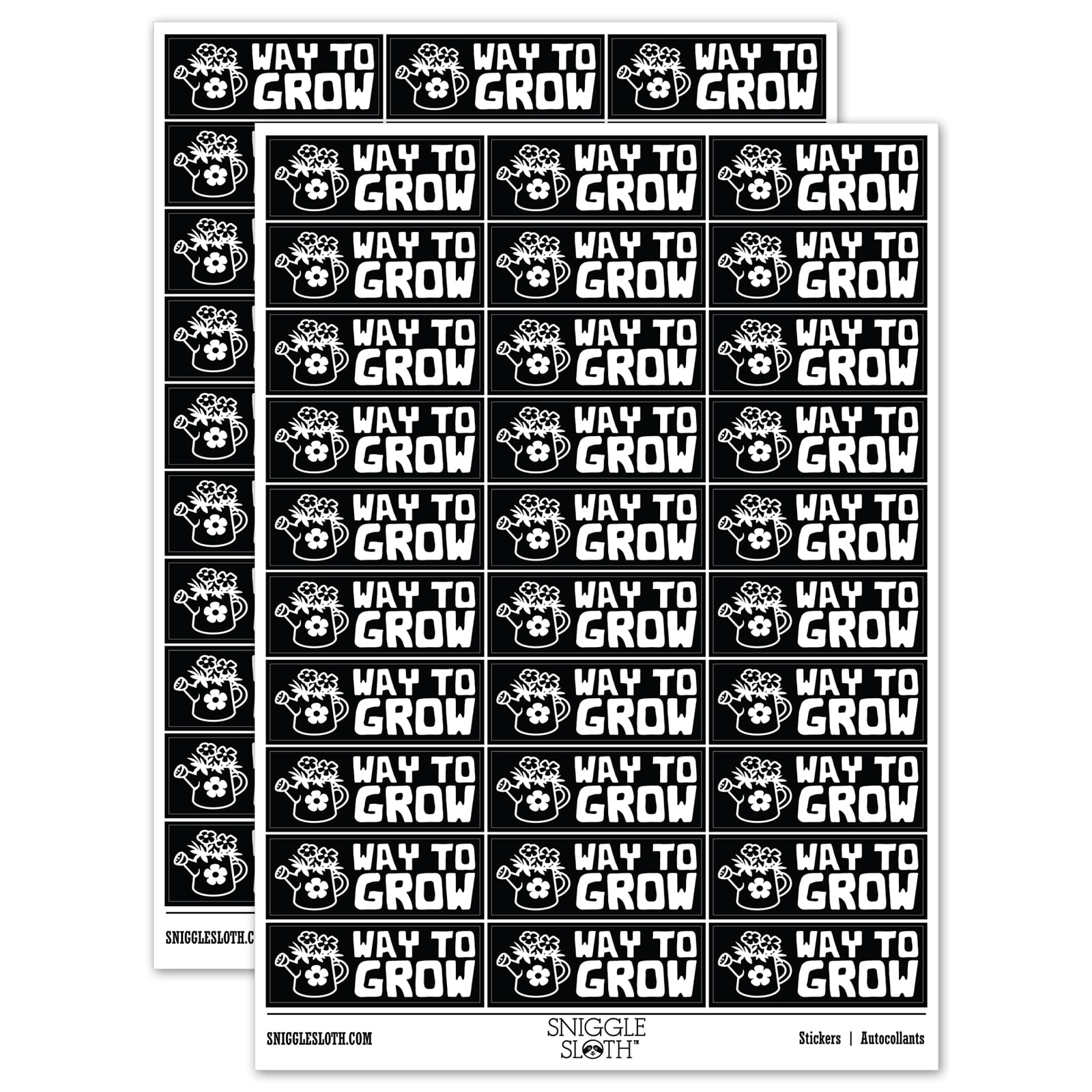 Way to Grow Watering Can Teacher Student School Sticker Set - Black ...