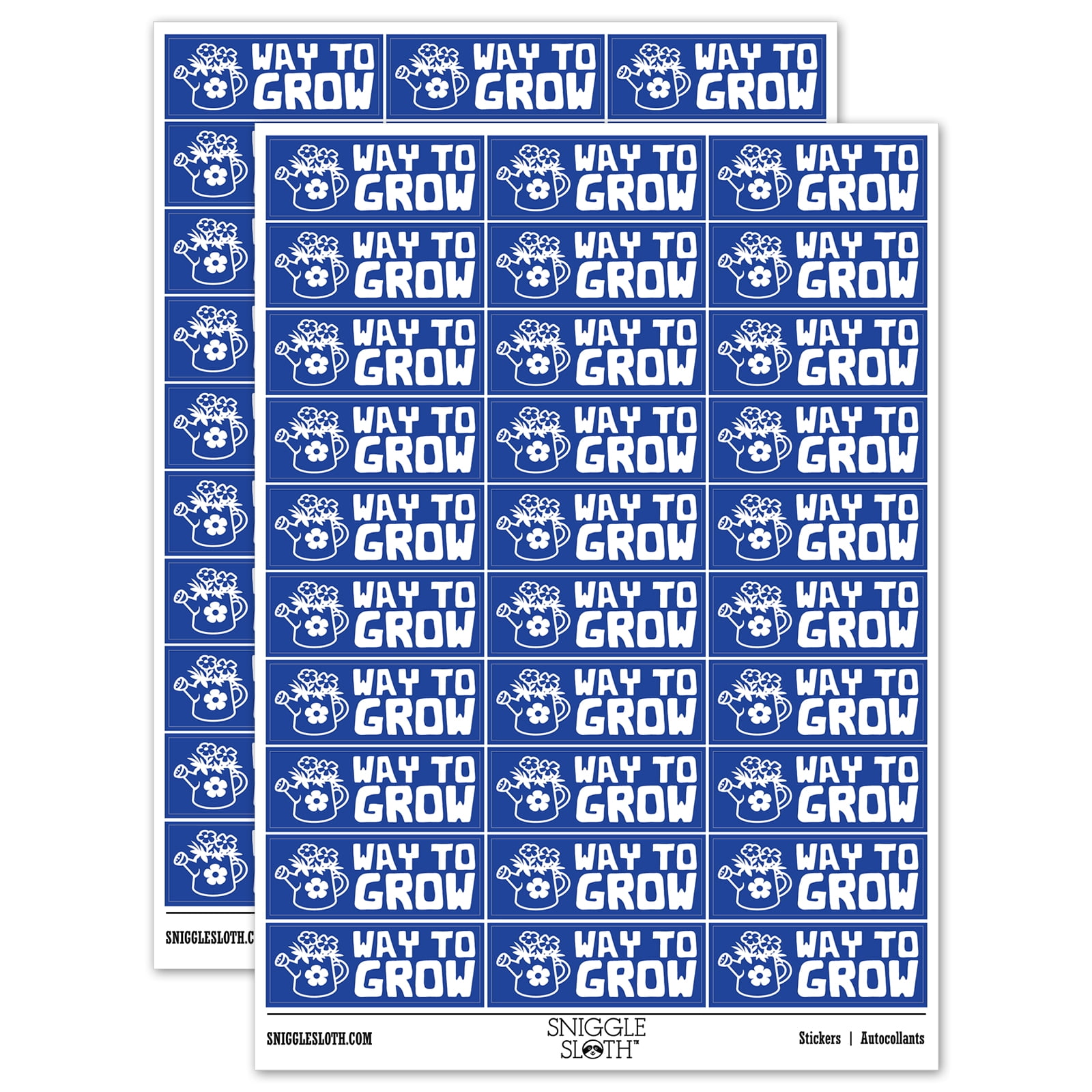 Way to Grow Watering Can Teacher Student School Sticker Set - Dark Blue ...