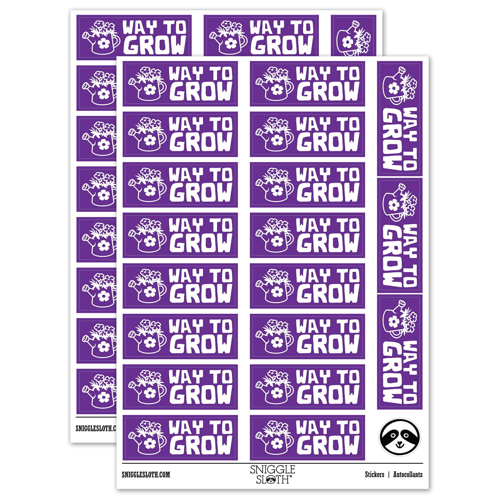 Way to Grow Watering Can Teacher Student School Sticker Set - Purple ...