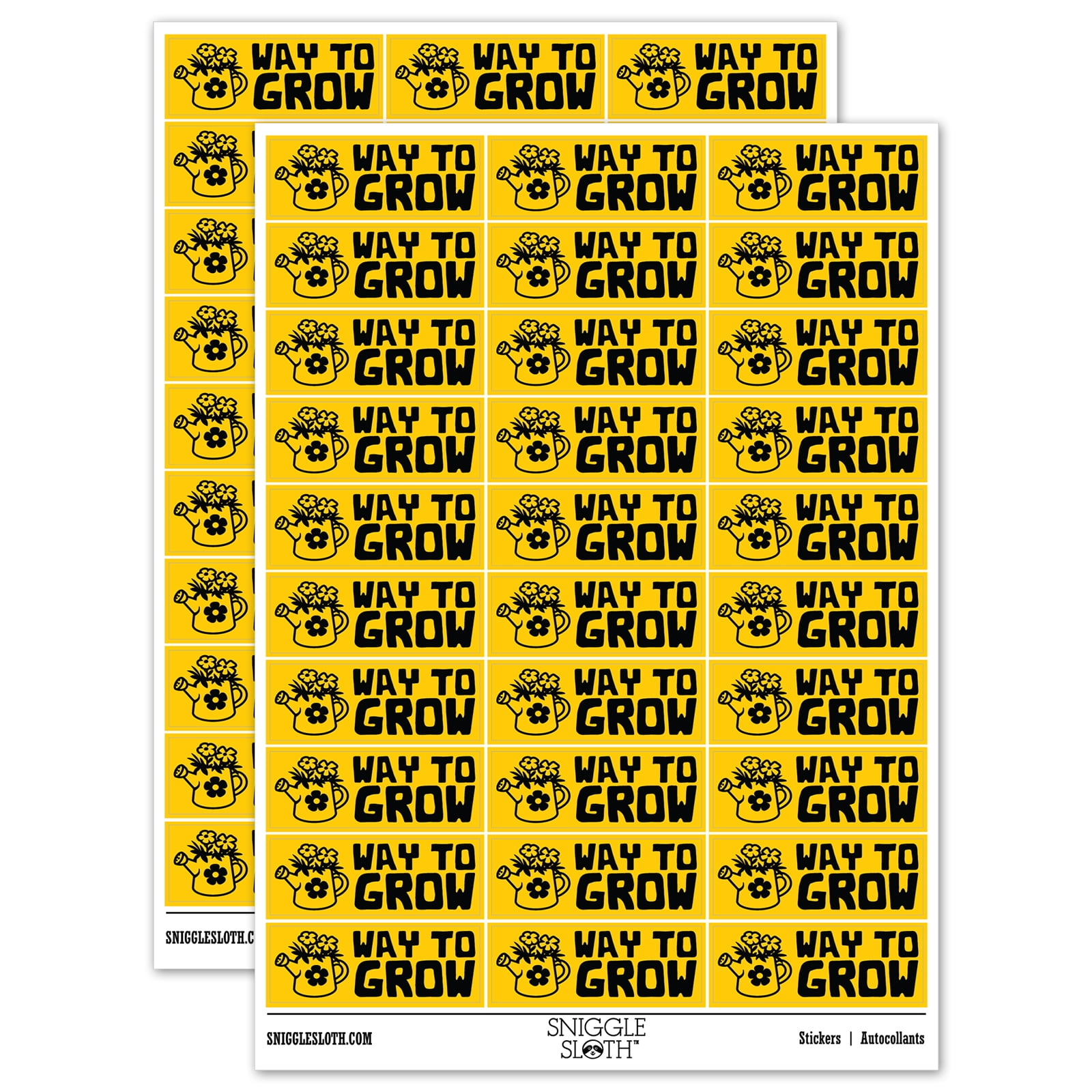 Way to Grow Watering Can Teacher Student School Sticker Set - Yellow ...