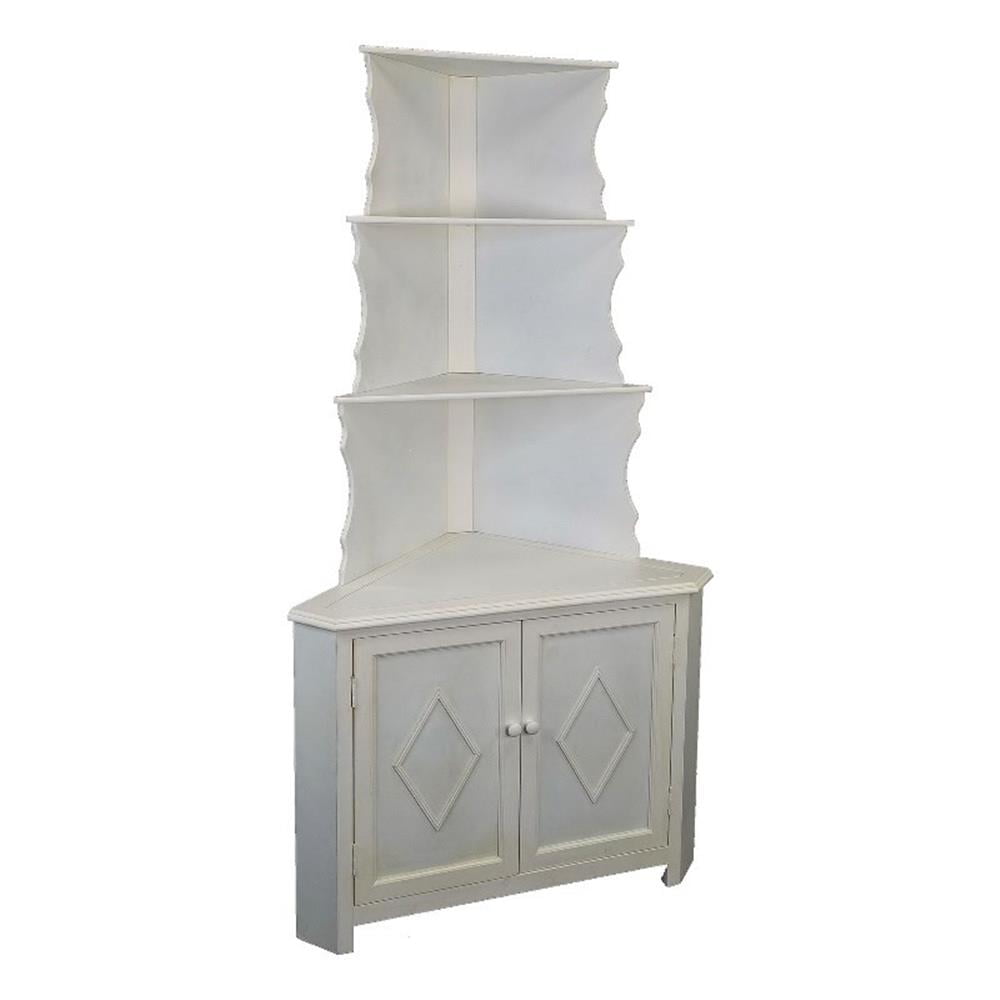 Wayborn 3 Shelf Corner Display in Whitewash - Walmart.com