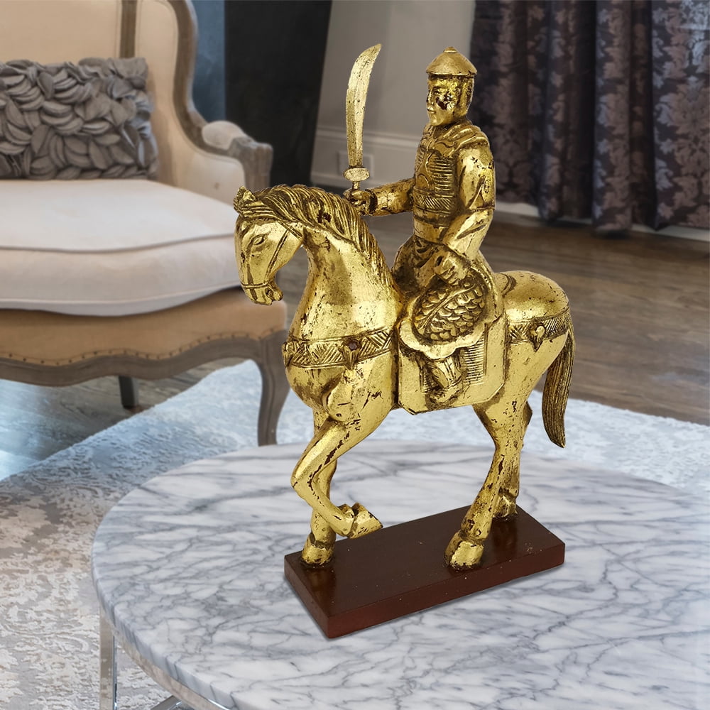 Wayborn Gold Leaf Solid wood Cavalry Sculpture Statue 11.5″X4″X18 ...