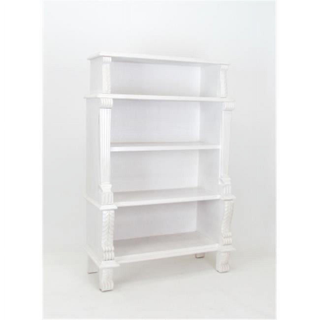 WaybornHomeFurnishings 5693W Classic Bookcase - Whitewash - Walmart.com