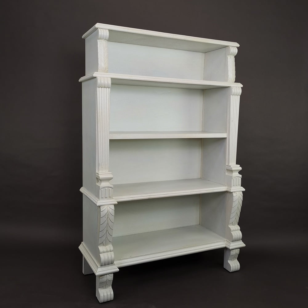 WaybornHomeFurnishings 5693W Classic Bookcase - Whitewash - Walmart.com