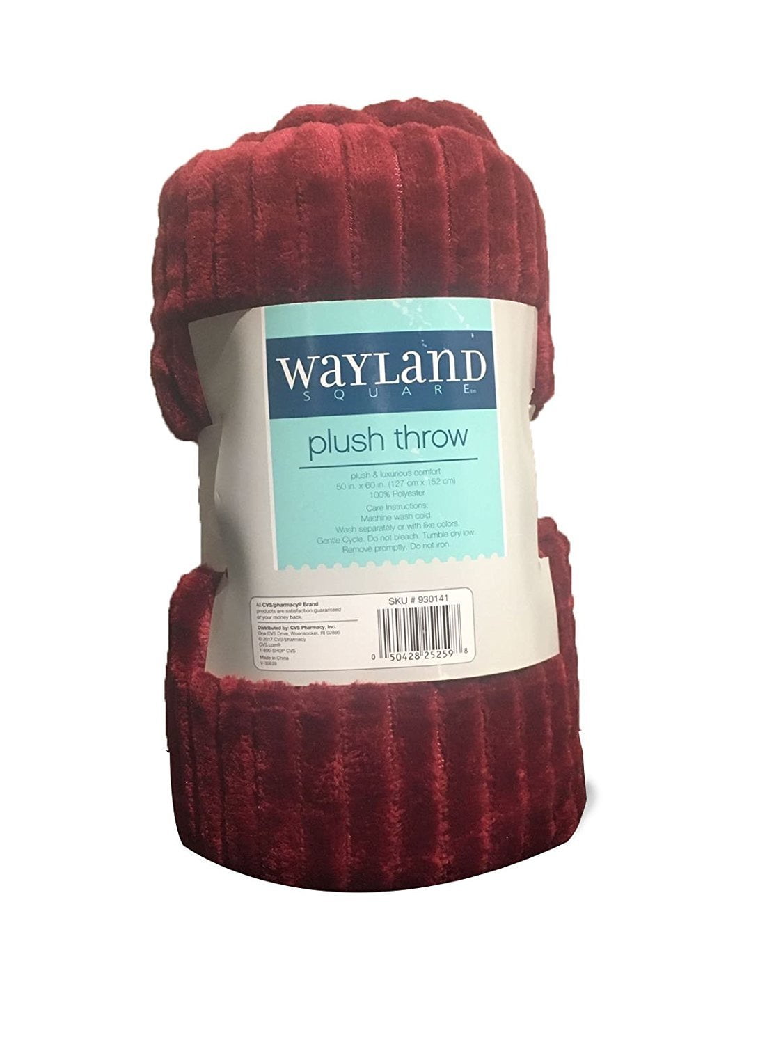 Wayland Square Plush Throw (Red Lined) - Walmart.com