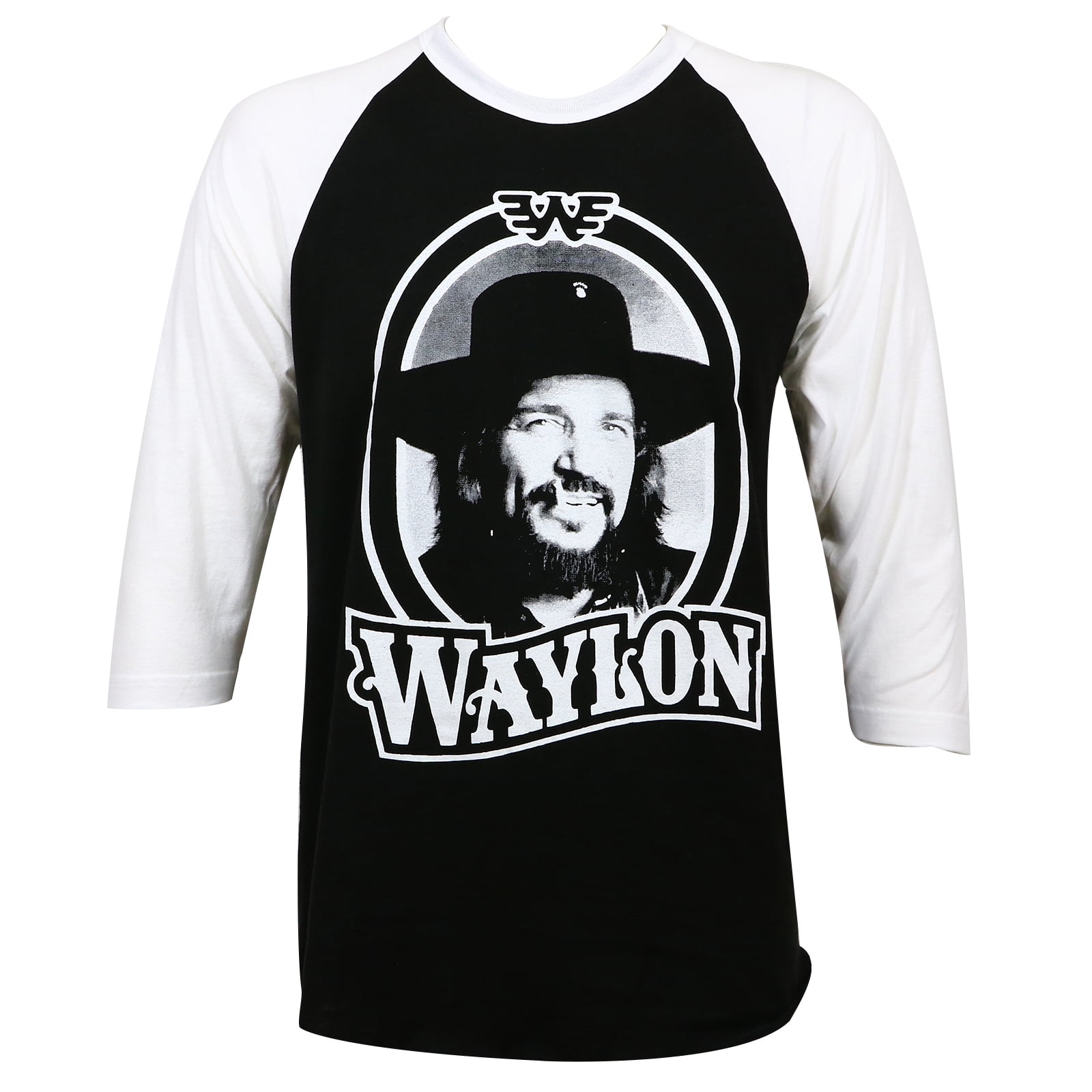 Waylon Jennings Men's '79 Tour Raglan T-Shirt Black White Small ...