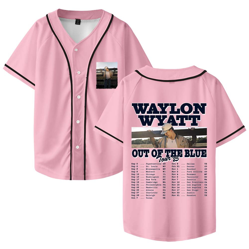 Waylon Wyatt Out of The Blue Tour 2025 Baseball Jersey V-Neck Shirt ...