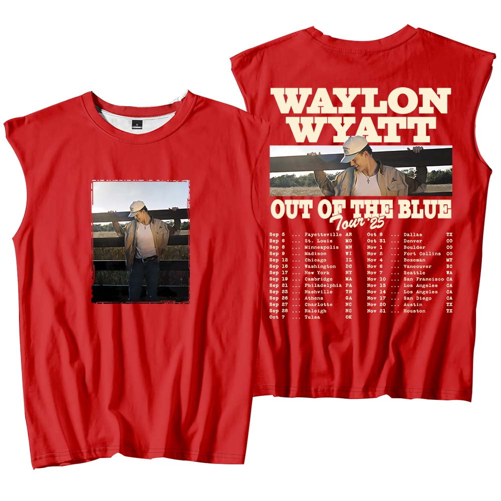 Waylon Wyatt Out of The Blue Tour 2025 Tank Tops Sleeveless Sport Vest ...