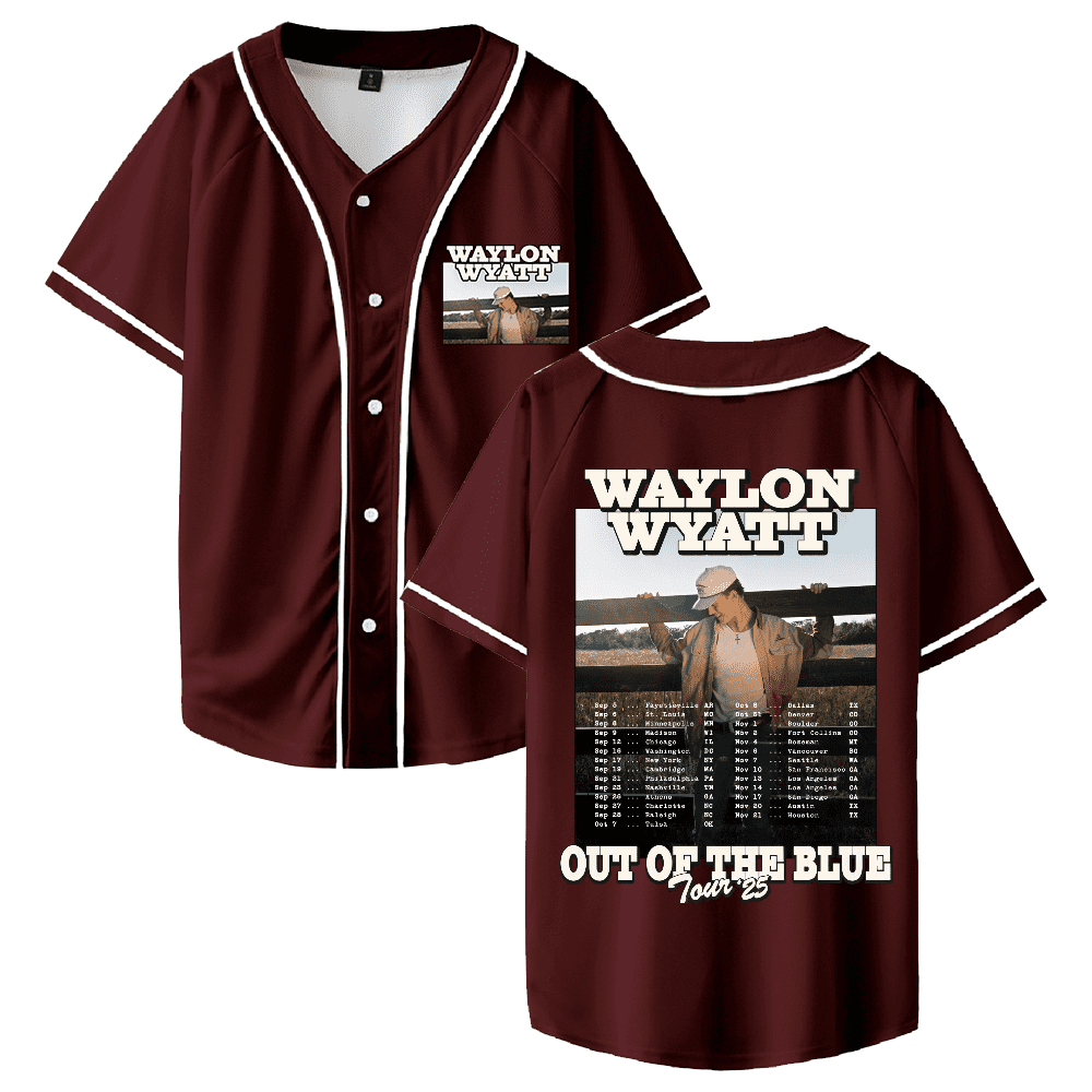 Waylon Wyatt Out of the Blue Tour 2025 Baseball Jersey Streetwear ...