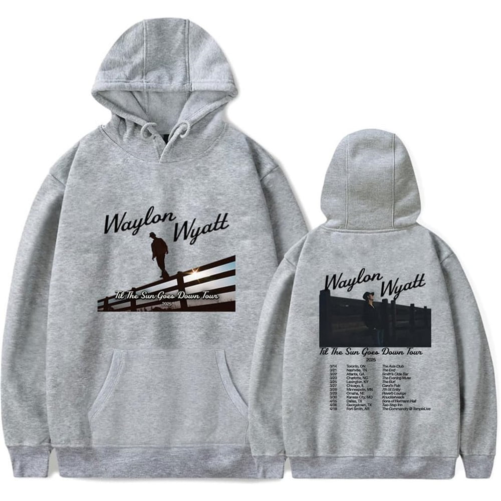 Waylon Wyatt Til The Sun Goes Down 2025 Tour Merch Hoodie Pockets ...