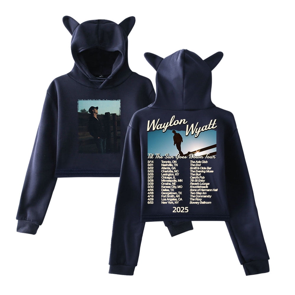 Waylon Wyatt Til The Sun Goes Down Tour 2025 Merch Pullover Female Cat ...