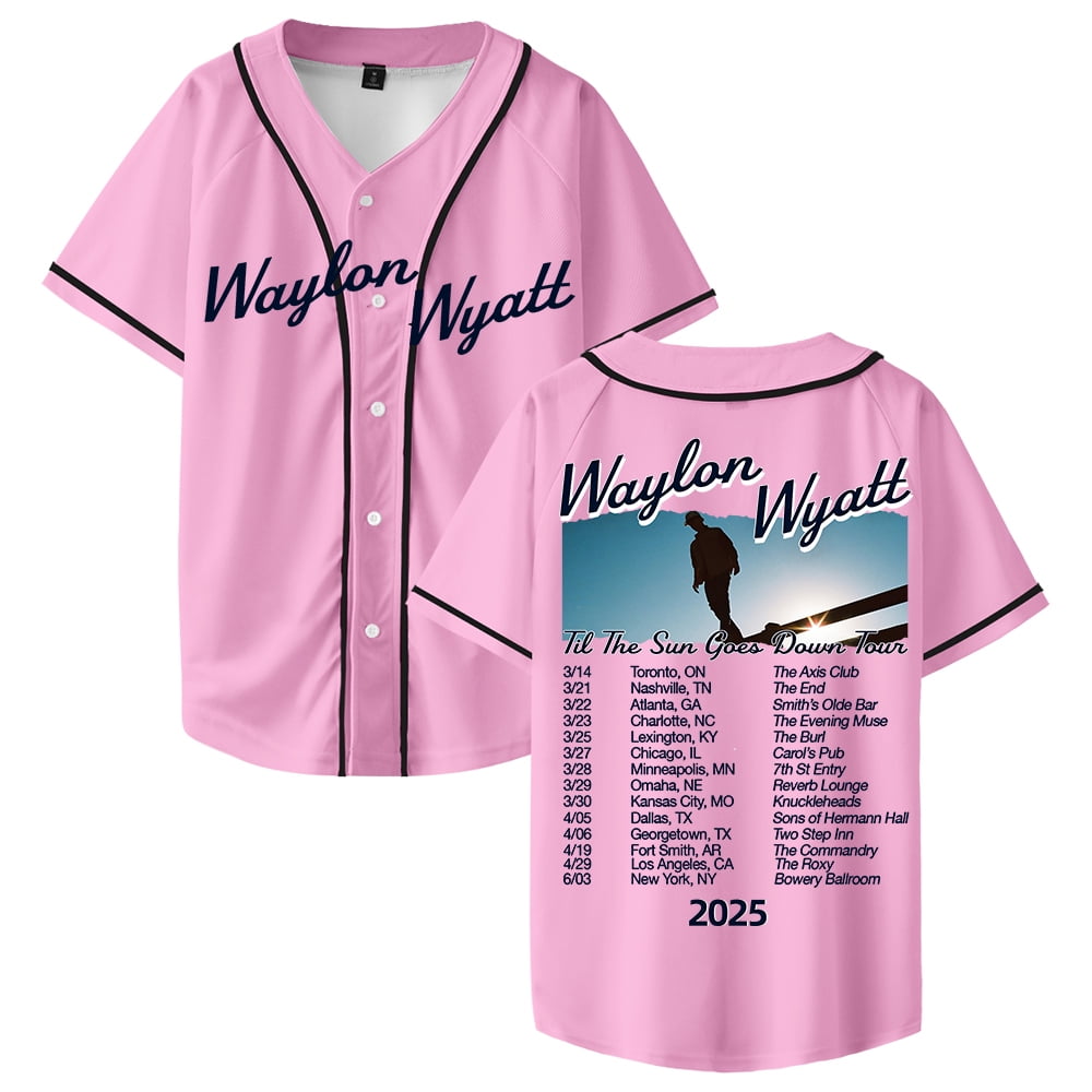 Waylon Wyatt Til The Sun Goes Down Tour Baseball Jersey Short Sleeve ...
