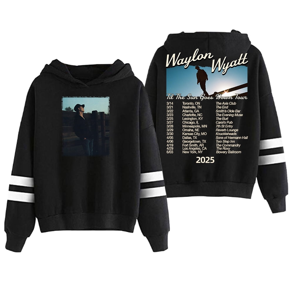 Waylon Wyatt Til The Sun Goes Down Tour Hoodie Women Men Pocketless Parallel Bars Sleeve ...
