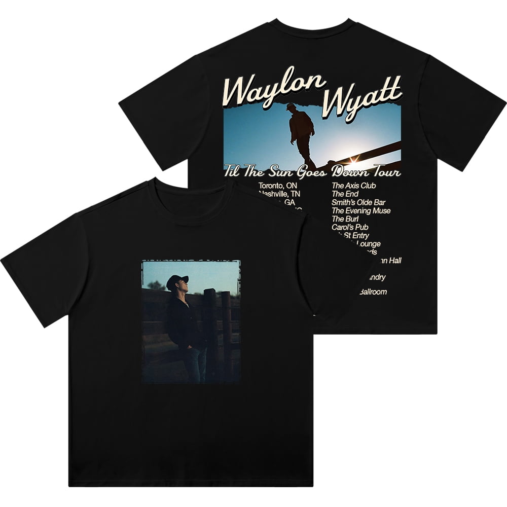 Waylon Wyatt Til The Sun Goes Down Tour Merch Wash Tee Women Men Fashion Short Sleeve Cotton ...