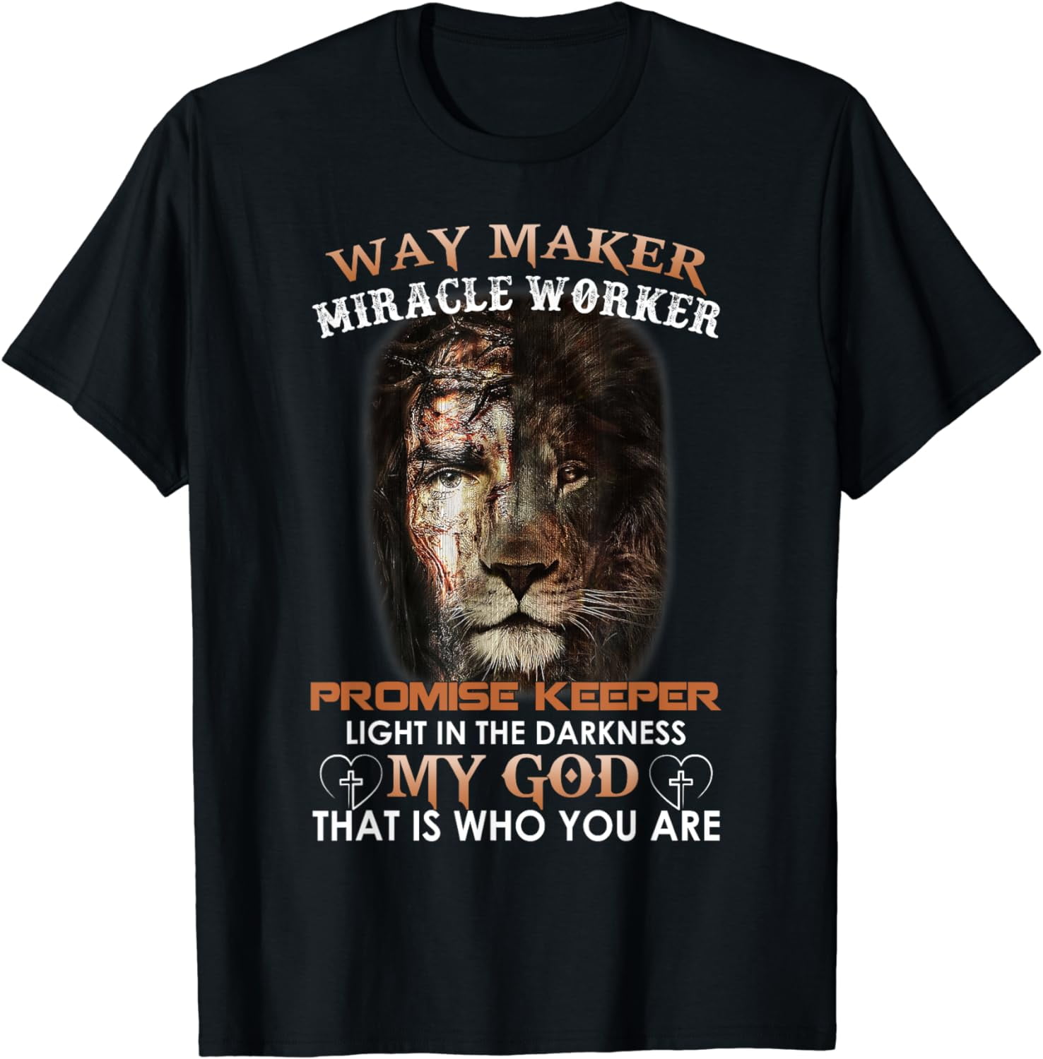 Waymaker Miracle Worker Lion Jesus Christ Religious Picture T-Shirt ...