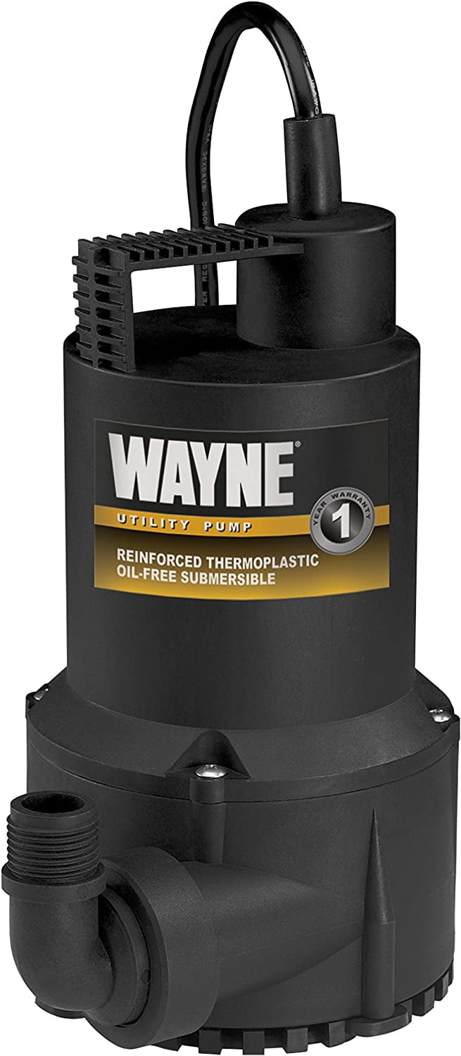 Wayne 57719-REL1 RUP160 1/6 HP Oil Free Submersible Multi-Purpose Water ...