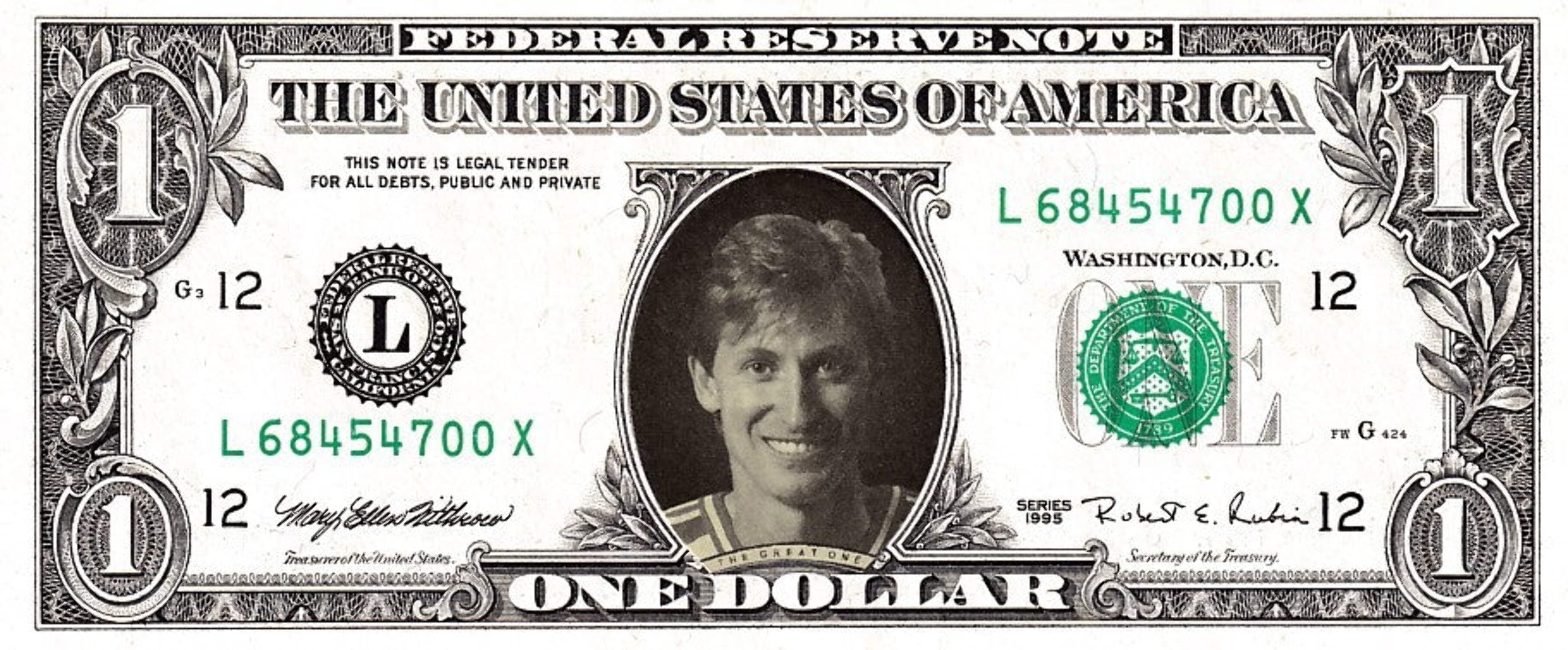 Wayne Gretzky 1995 souvenir $1 dollar bill MINT - Walmart.com