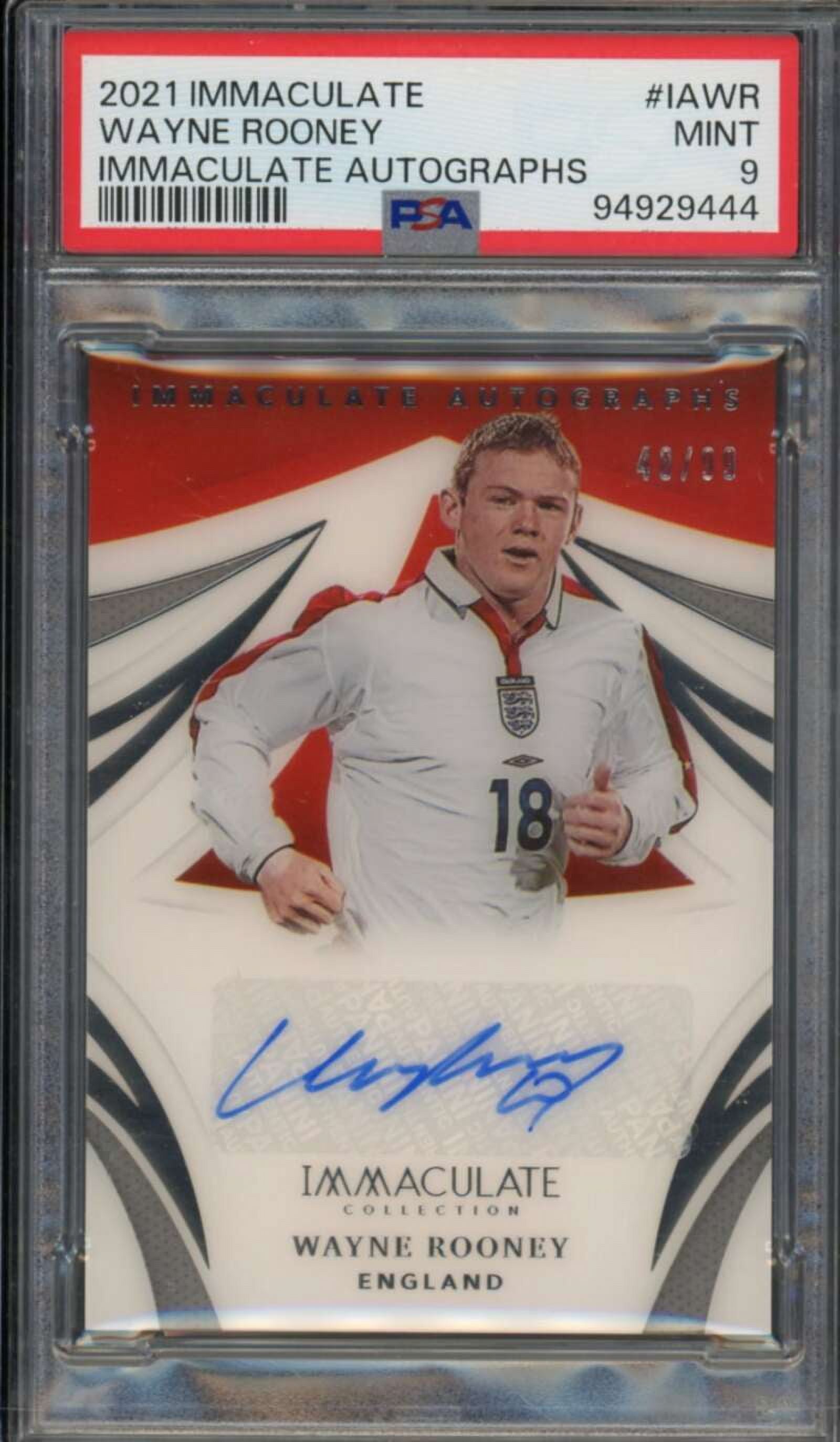 Wayne Rooney Card 2021 Immaculate Autographs (pop 2) #Iawr PSA 9 - Walmart.com