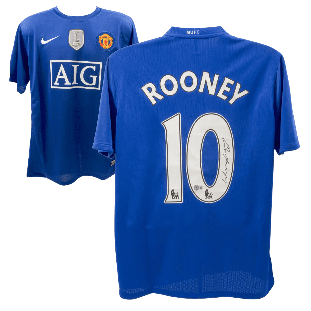 Wayne Rooney Signed Manchester United Away Soccer Jersey #10 with ...