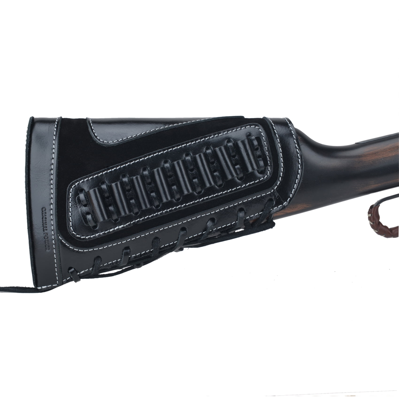 Wayne's Dog Leather Rifle Buttstock Cover Shotgun Ammo Holder .308 .45 ...