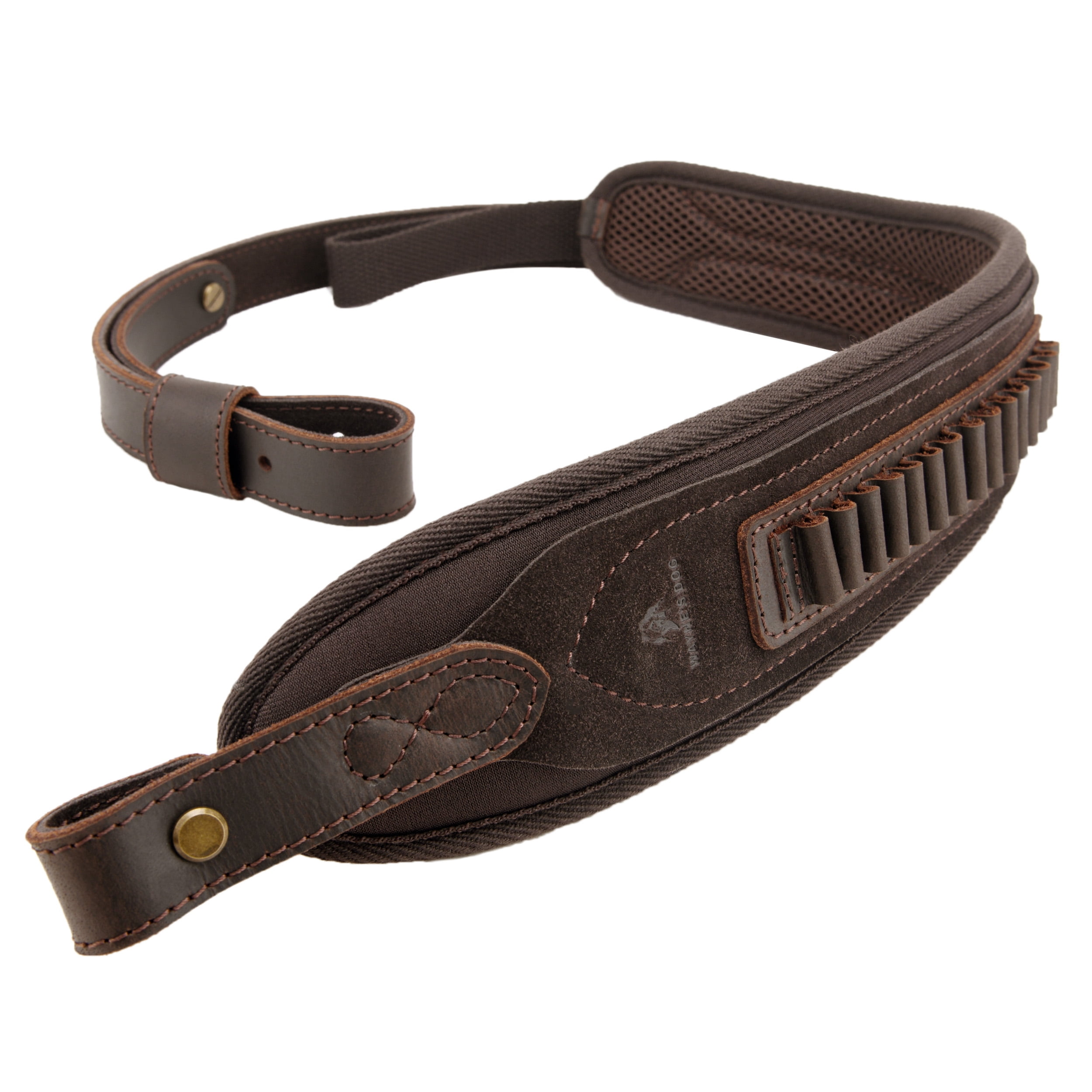 Wayne's Dog Leather Shoulder Strap Gun Sling with Shell Holder Gun ...