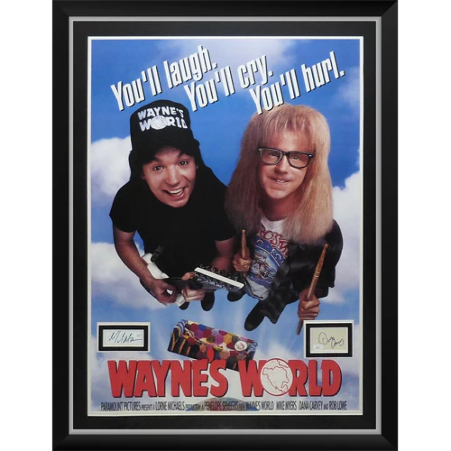 Wayne's World Full-Size Movie Poster Deluxe Framed with Mike Myers And ...