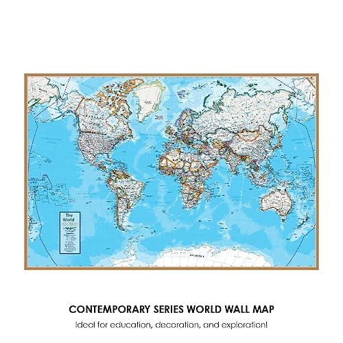 Waypoint Geographic Contemporary Series World Wall Map, Laminated World ...