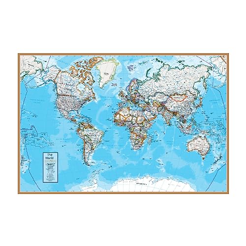 Waypoint Geographic Contemporary Series World Wall Map, Laminated World ...
