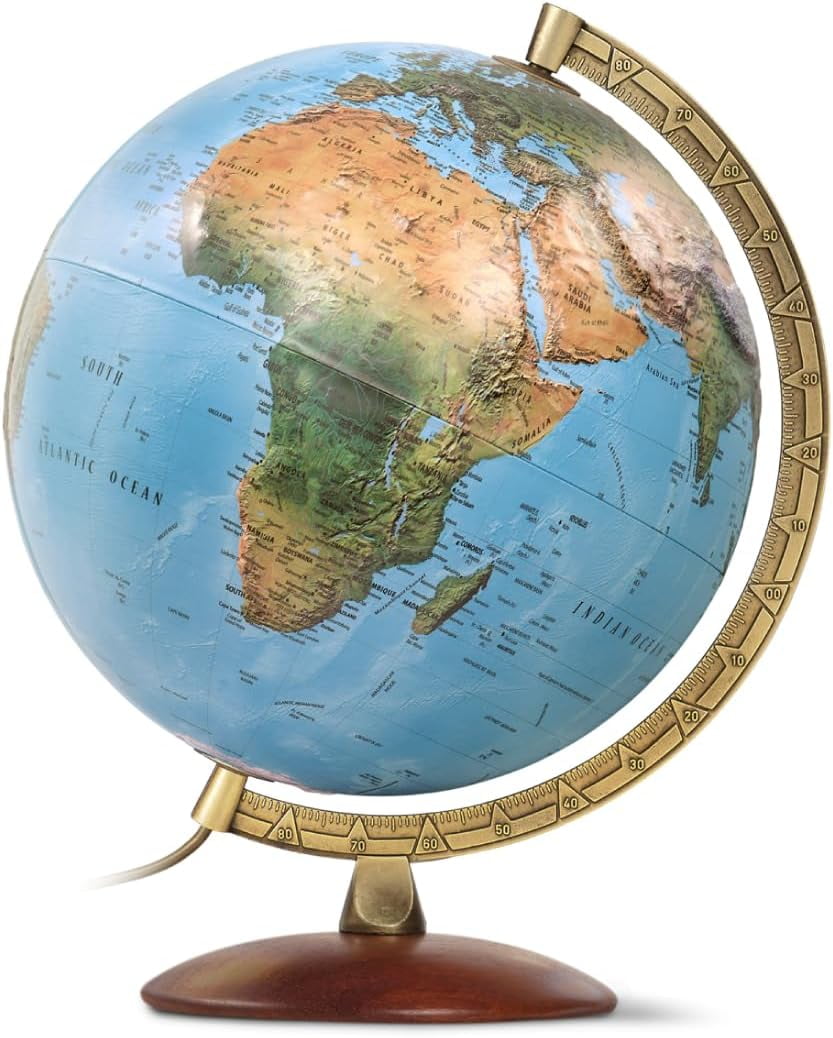 Waypoint Geographic Illuminated Desk Globe with Stand and Raised Relief ...