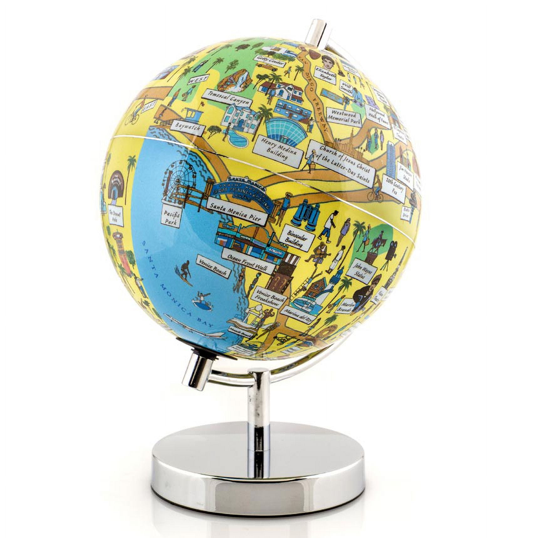 Waypoint Geographic Los Angeles Globe 9-inch Diameter Illuminated Mini ...