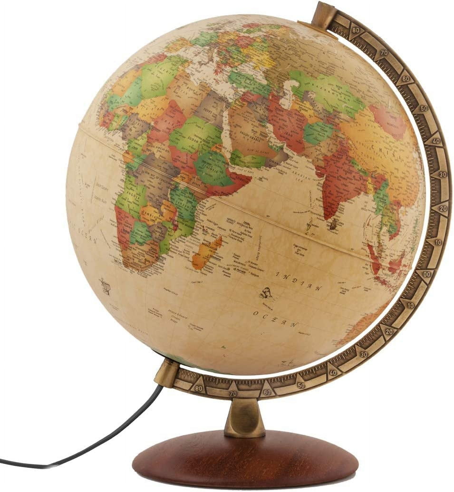 Waypoint Geographic Lugano Globe, 12" Illuminated Blue Ocean-Style ...