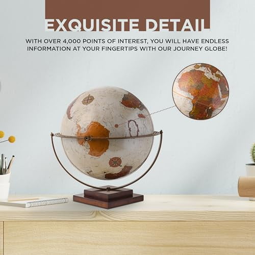 Waypoint Geographic Revolution Globe, 12” Diameter Desktop World Globe ...