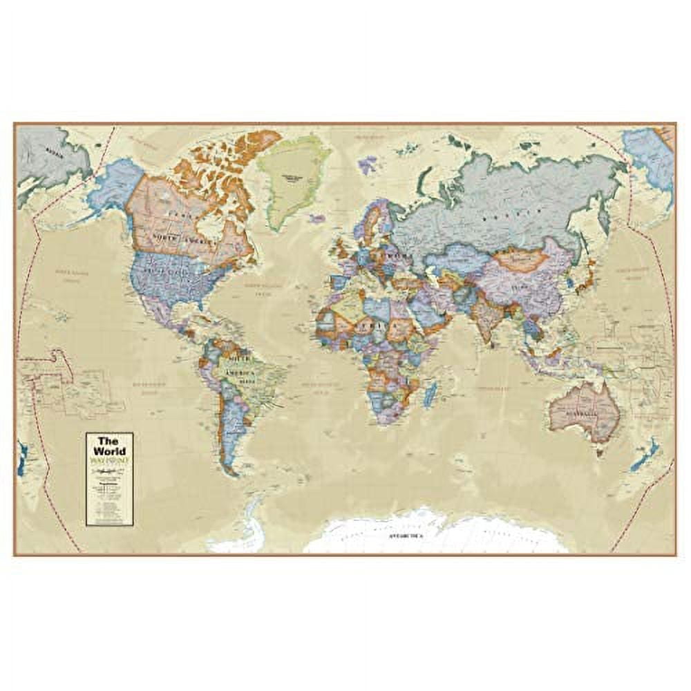 Waypoint Geographic Wall Map of The World with Classic Ocean - Poster ...