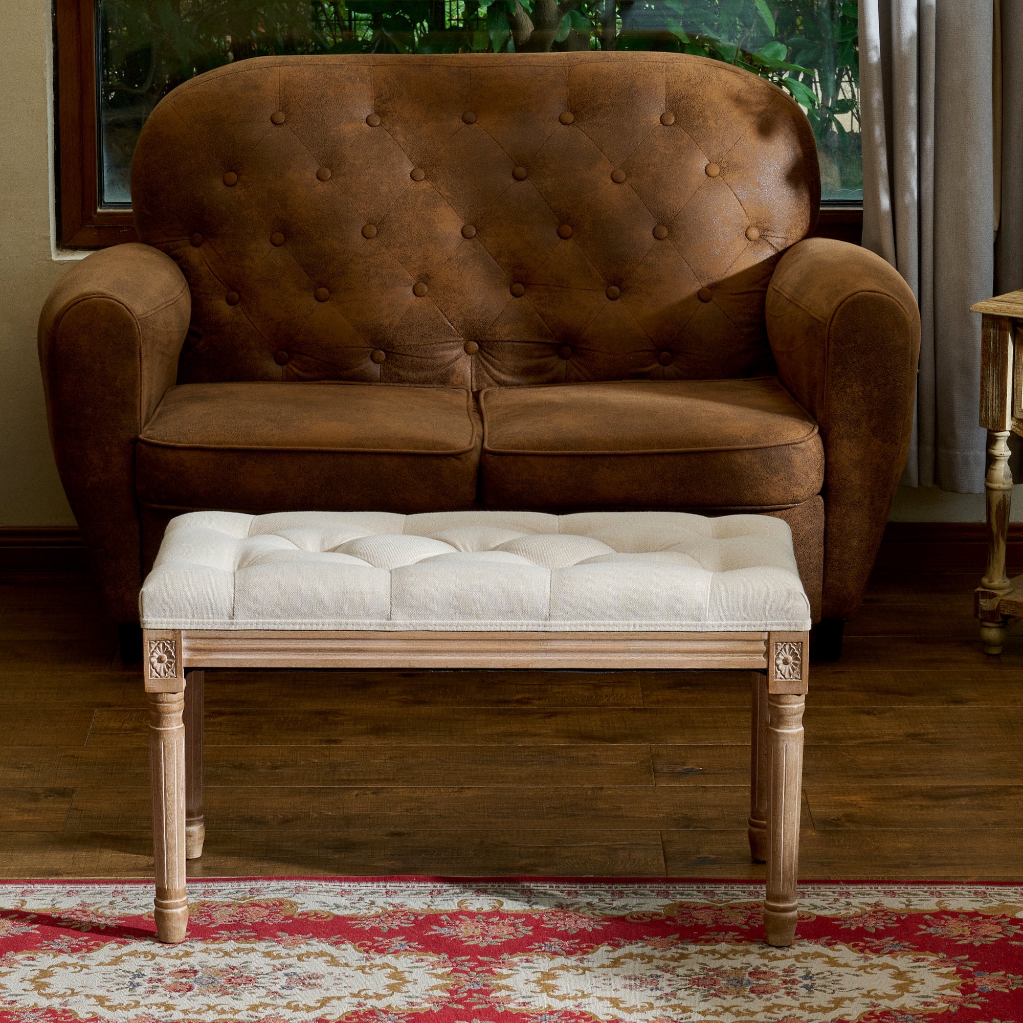 "Wayshire Modern Wood Furniture French Sitting Upholstered 18.5""H ...