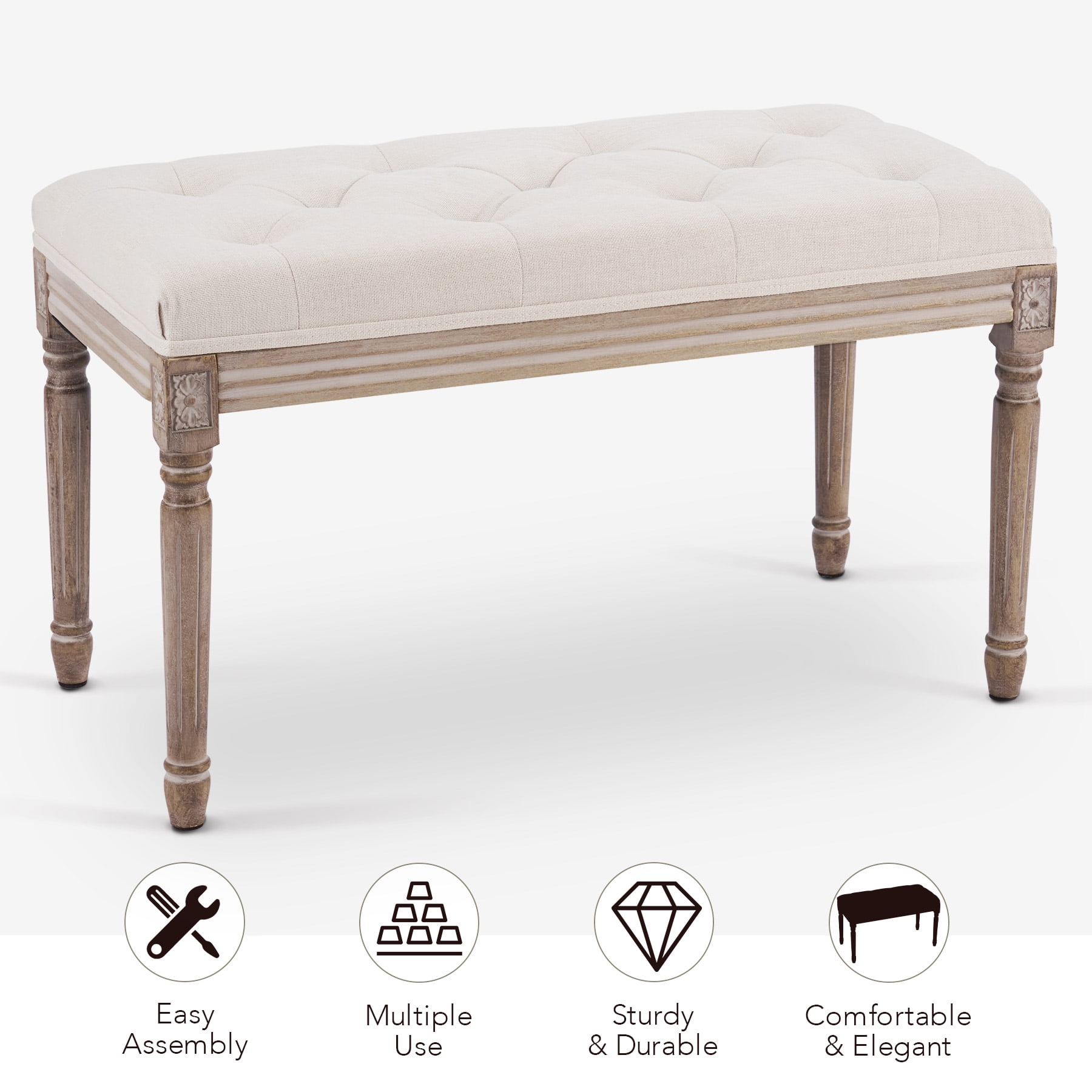 "Wayshire Modern Wood Furniture French Sitting Upholstered 18.5""H ...