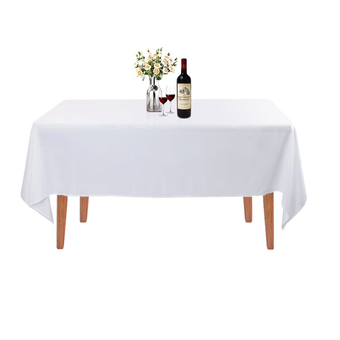 Waysle White Tablecloth for Rectangle Tables 60 x 102 inch - Washable ...