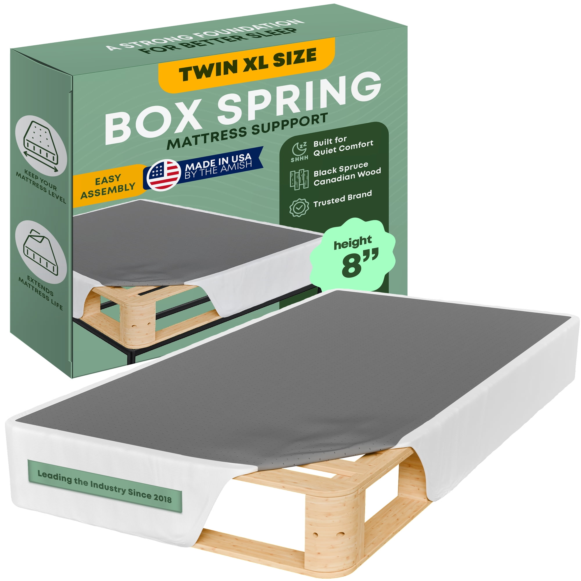 Continental Sleep, Unassembled Twin XL Box Spring for Twin XL Bed, 8 ...