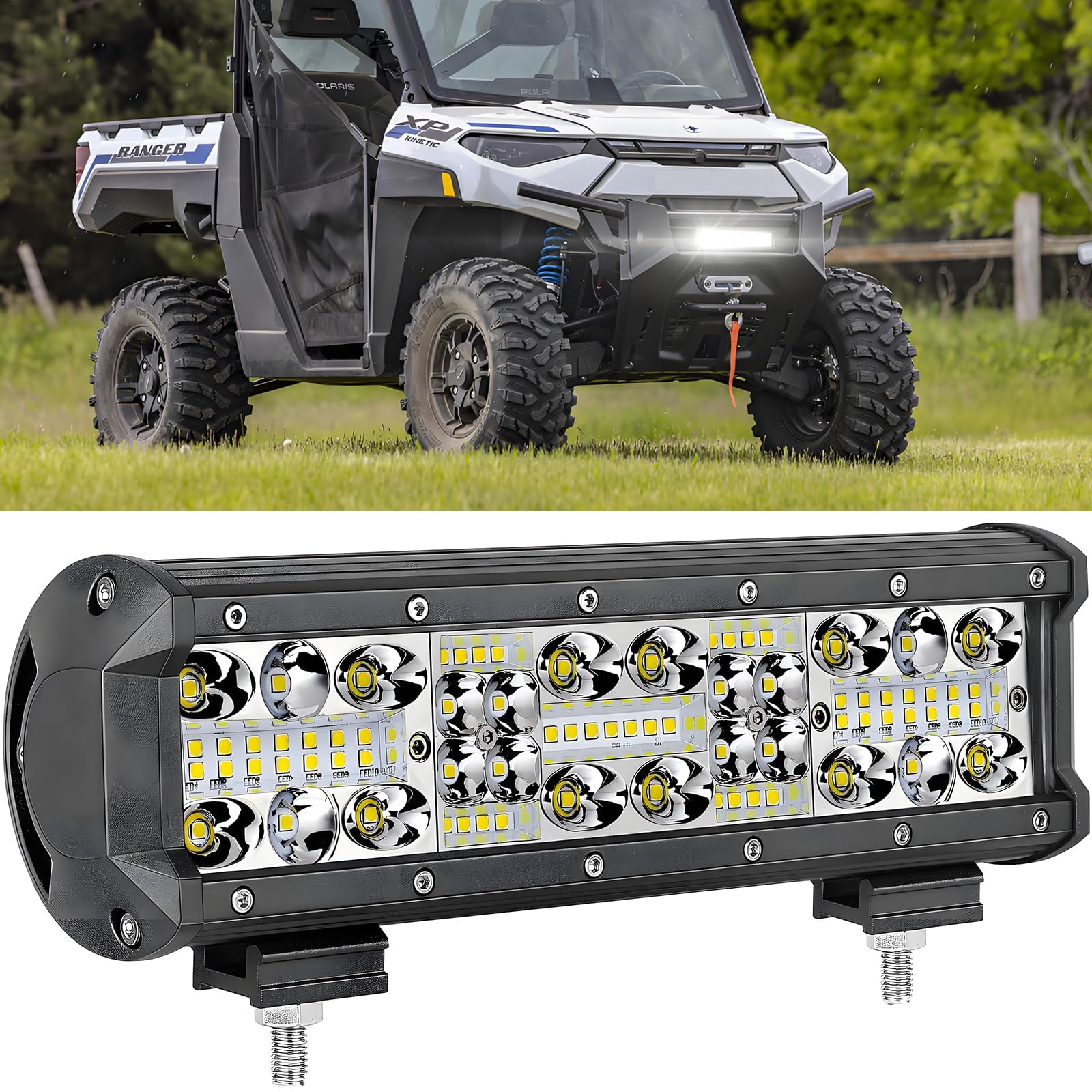 Wayup 10 Inch LED MMF7 Light Bar 150W Quad Row Spot Flood Combo Off ...