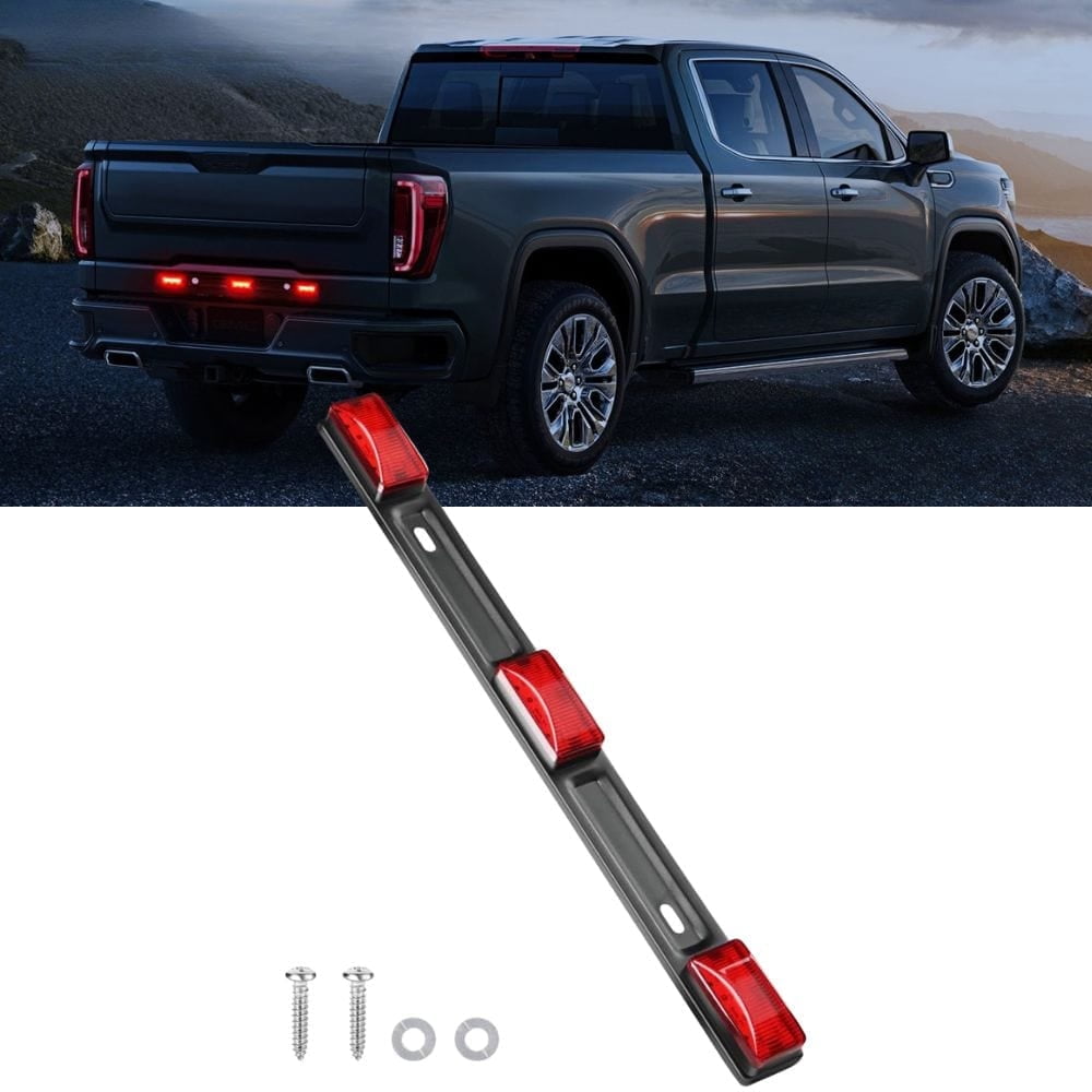 Waywe 9 LED Marker ID Bar 1PC 14.2Inch Red Trailer Running Tail Rear ...