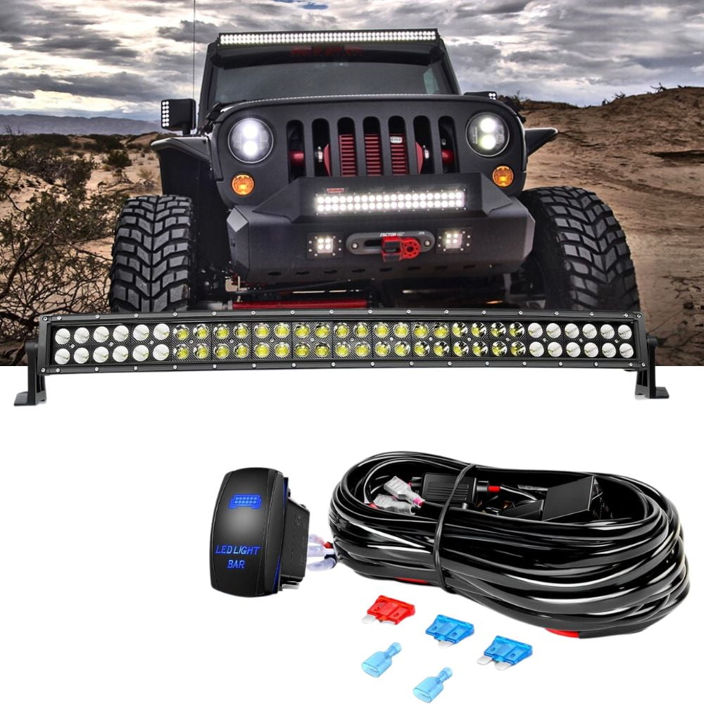 Waywe LED Light Bar 32Inch 180W Curved Off Road Lights for Trucks Flood ...
