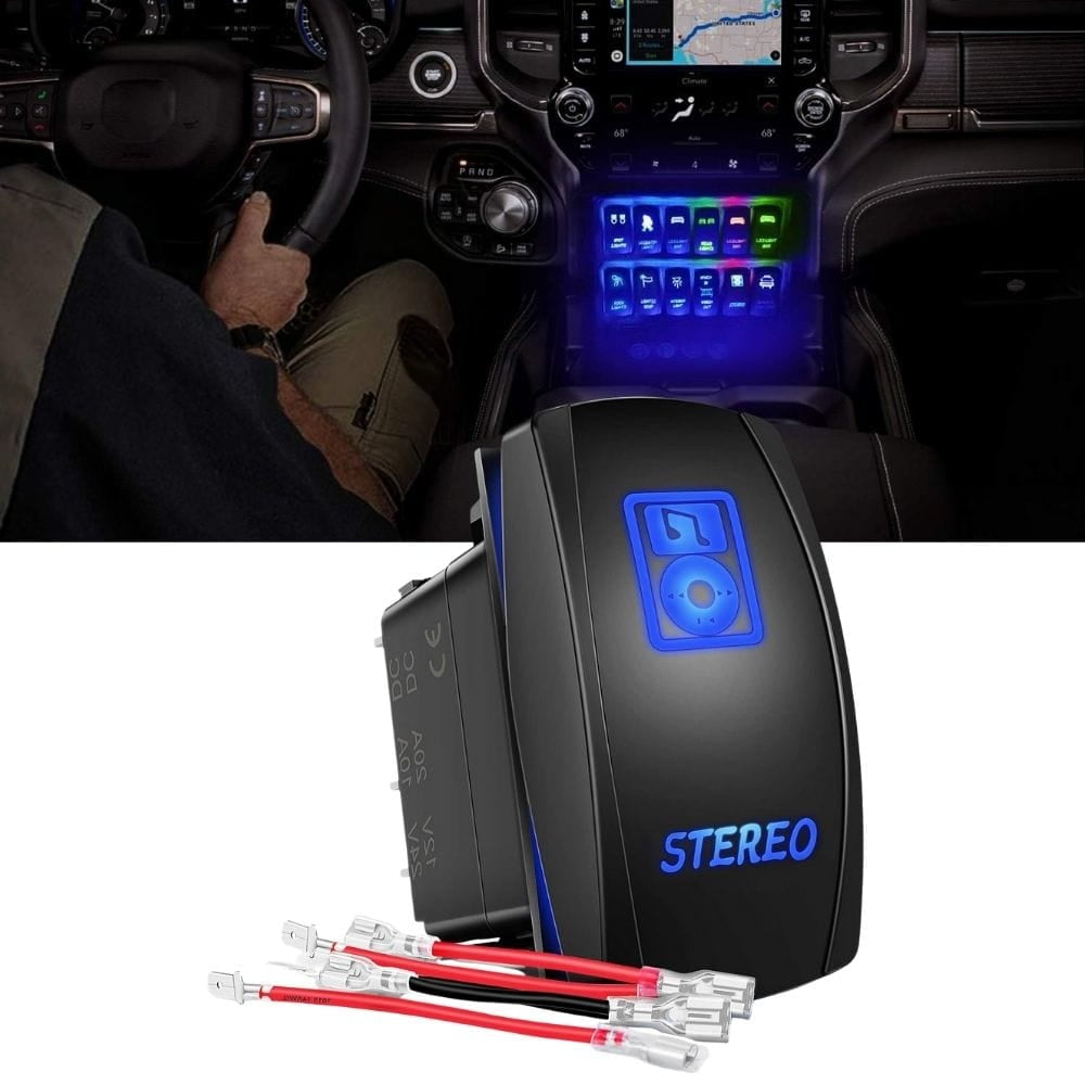 Waywe Stereo Rocker Switch Led Light Bar 5Pin Laser On Off SPST ...