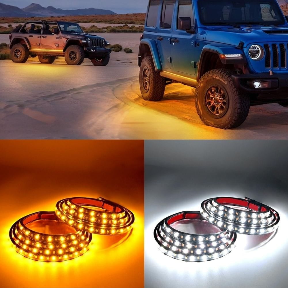 Waywe Truck Running Board Lights - 2PCS 60 Inch DRL LED Side Maker Light Kits for Extended and ...