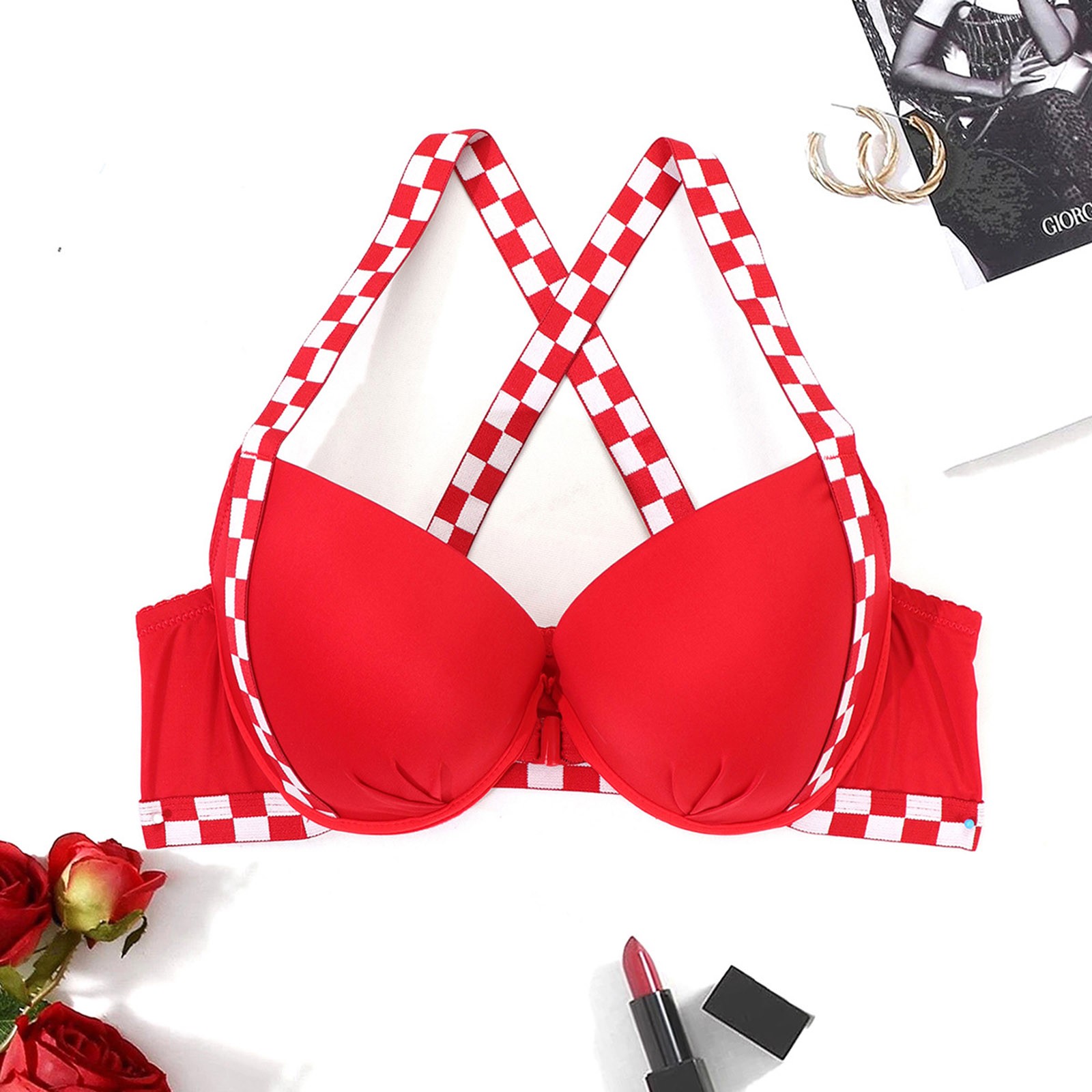 Wayzton Women Sexy Seamless And Heart-shaped Printed Collection Bra ...