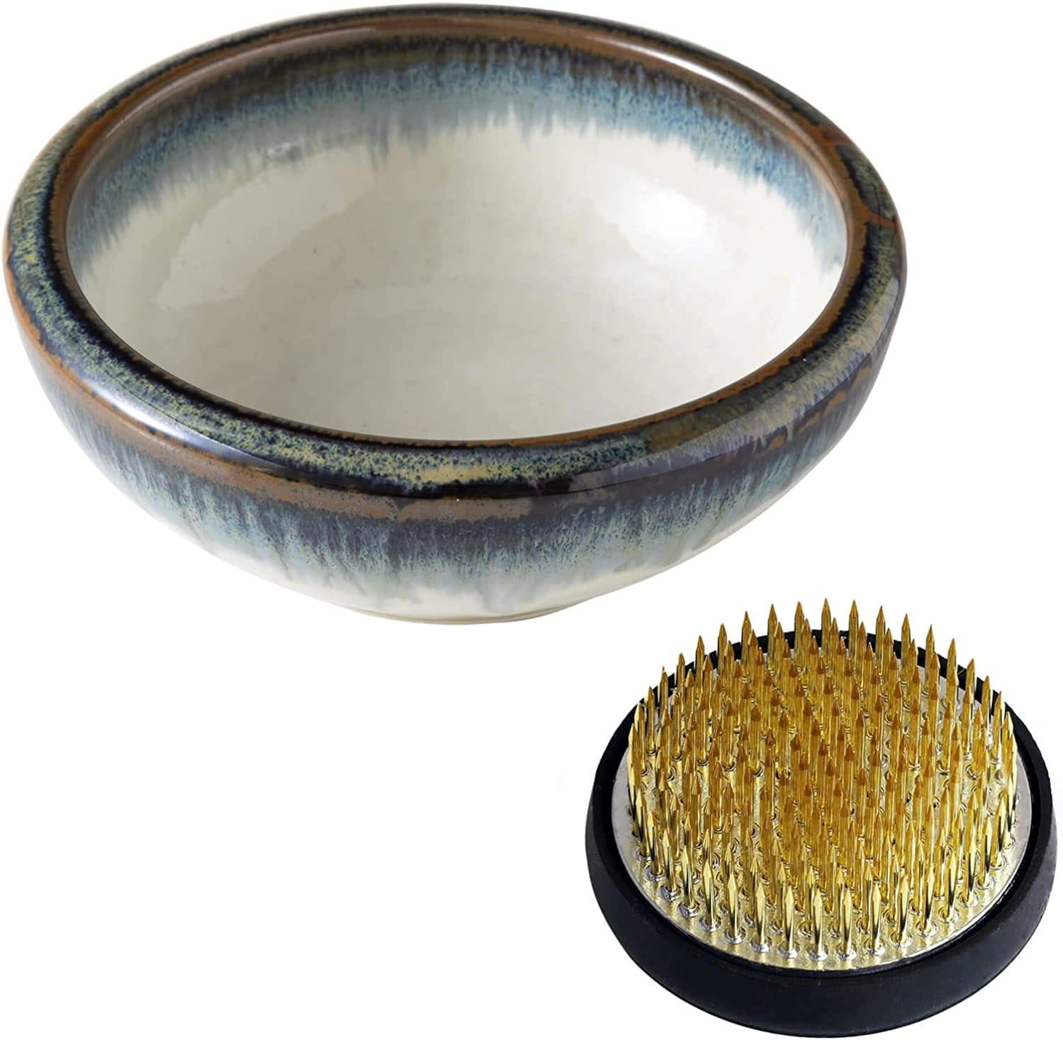 Wazakura Minoyaki Japanese Ikebana Essential Tool Kit with White & Blue ...